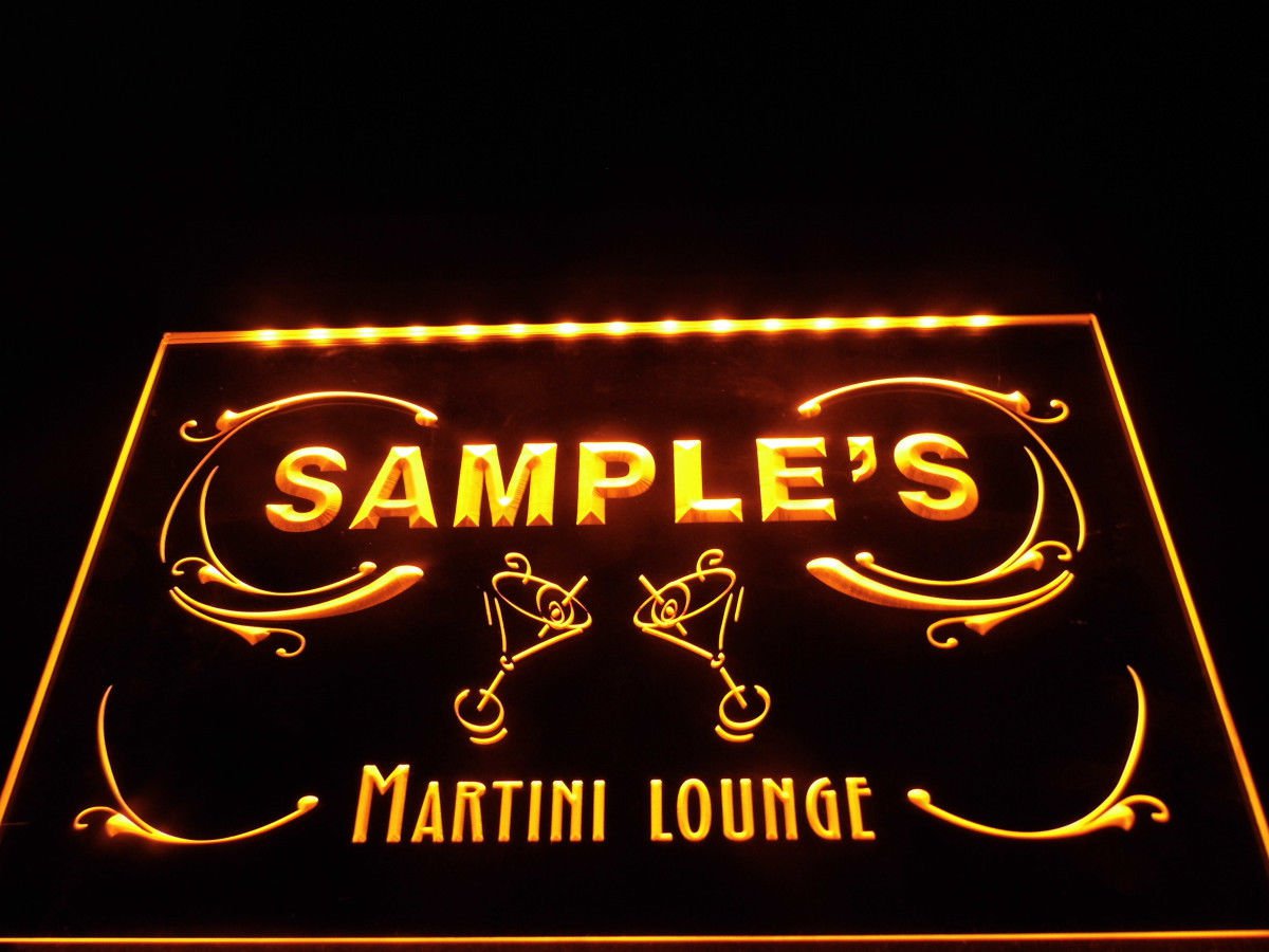 Name Personalized Custom Martini Lounge Cocktails 3D LED Neon Sign ...