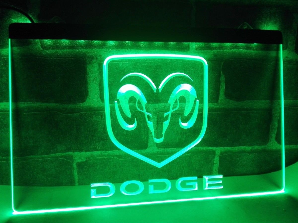 Dodge logo car club LED Neon Light Sign decor home room man cave on/off ...