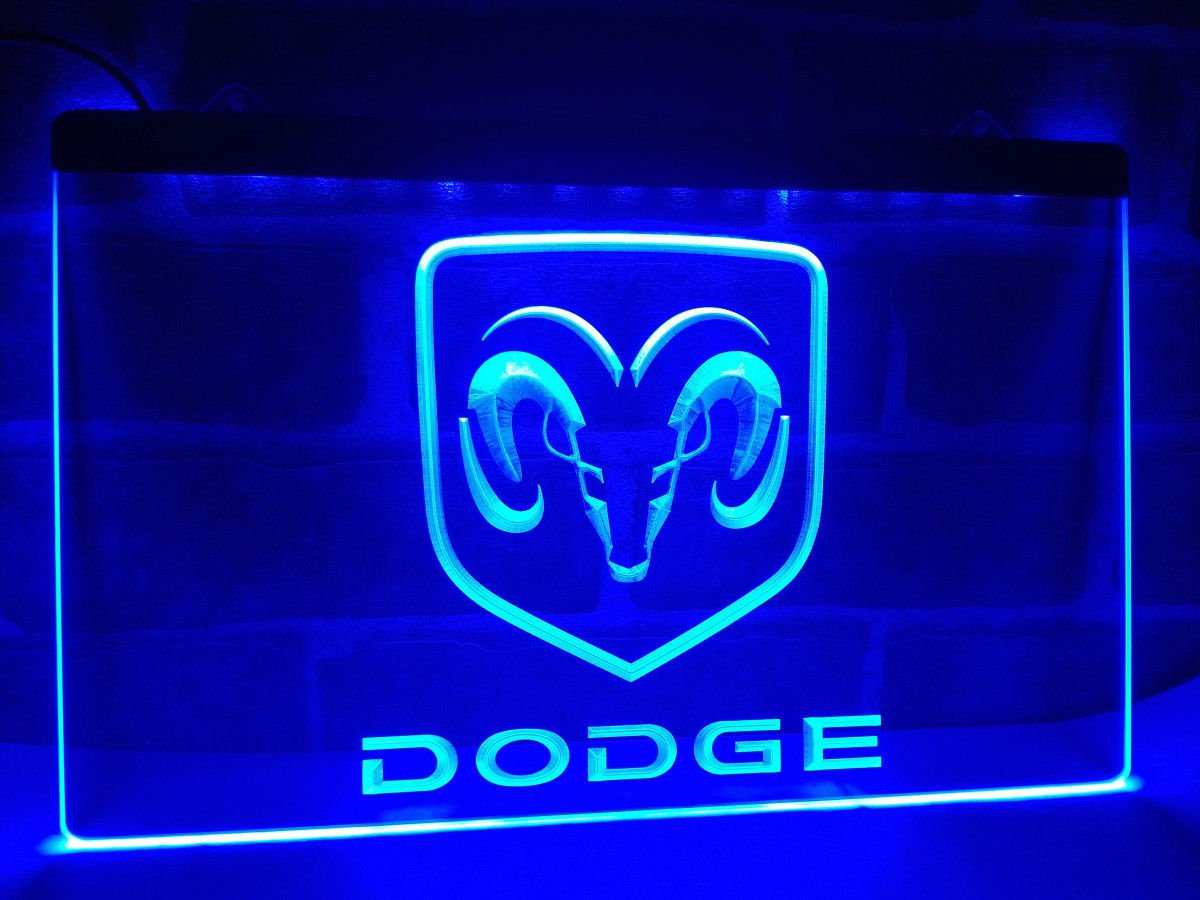 Dodge logo car club LED Neon Light Sign decor home room man cave on/off ...