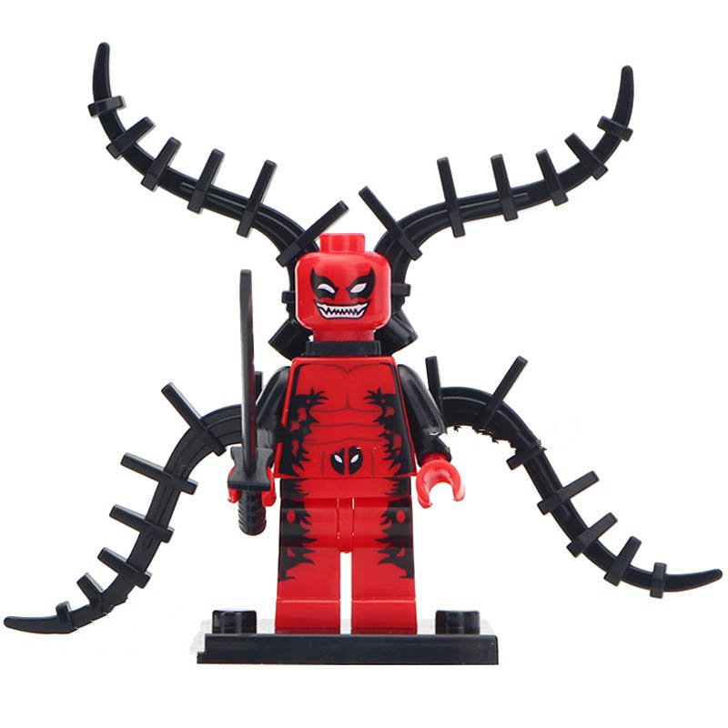 Mix Deadpool X Venom Custom Super Hero Lego Minifigure Toy