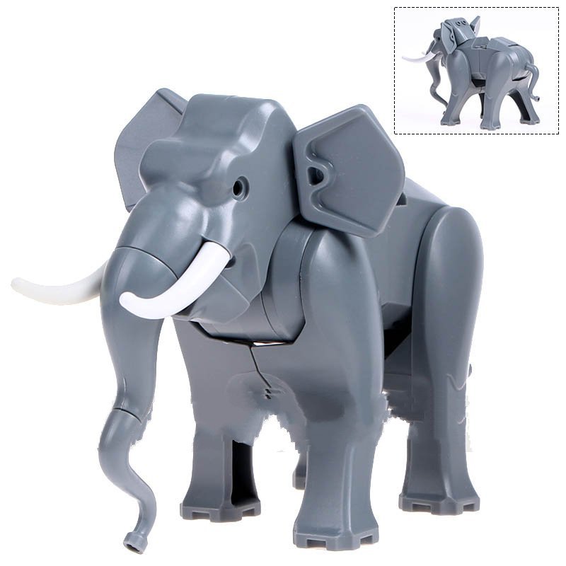 Grey Elephant Animal Lego Minifigure Toy