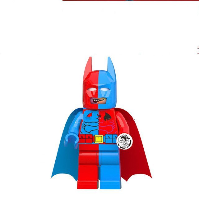 Blue Red Batman Super Hero Lego Minifigure Toy