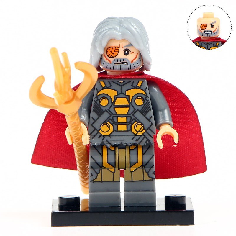 King Odin Borson Thor Ragnarok Super Hero Lego Minifigure Toy