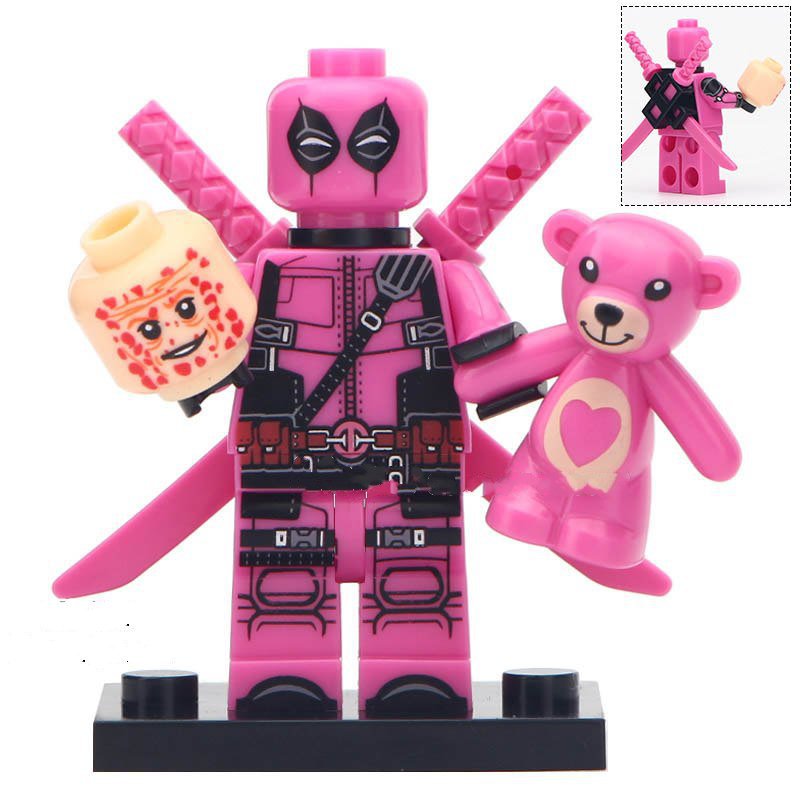 Pink Deadpool New Version Super Hero Lego Minifigure Toy