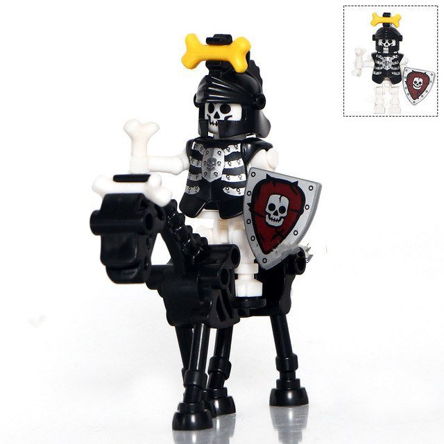 Skeleton Knights Medieval Castle Lego Minifigure Toy