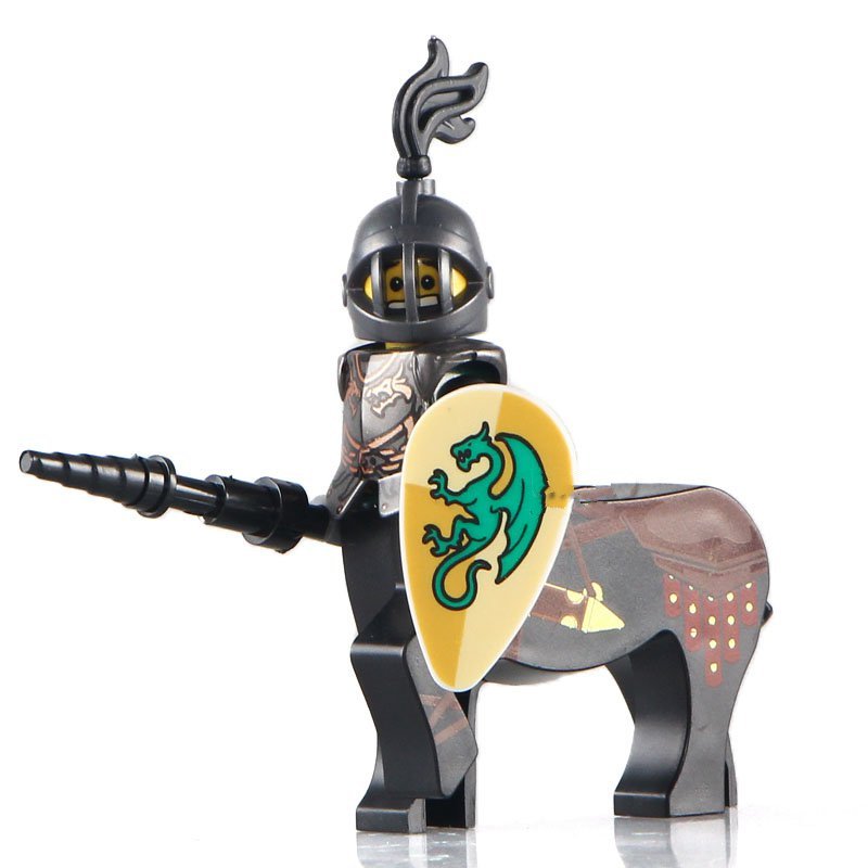 Medieval Castle Green Dragon Knight With Steak Lego Minifigure Toy