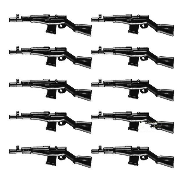 10pcs W-020 World War Heavy Rifle Gun Weapons Lego Minifigure Toy
