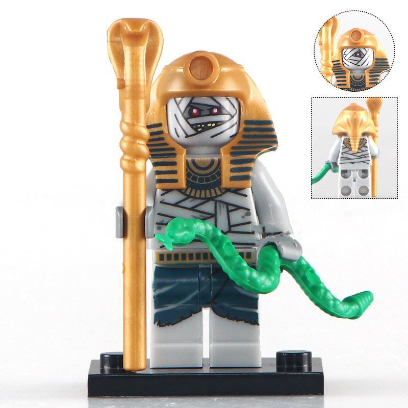Mummy Warrior Golden Medieval Egyptian Lego Minifigure Toy