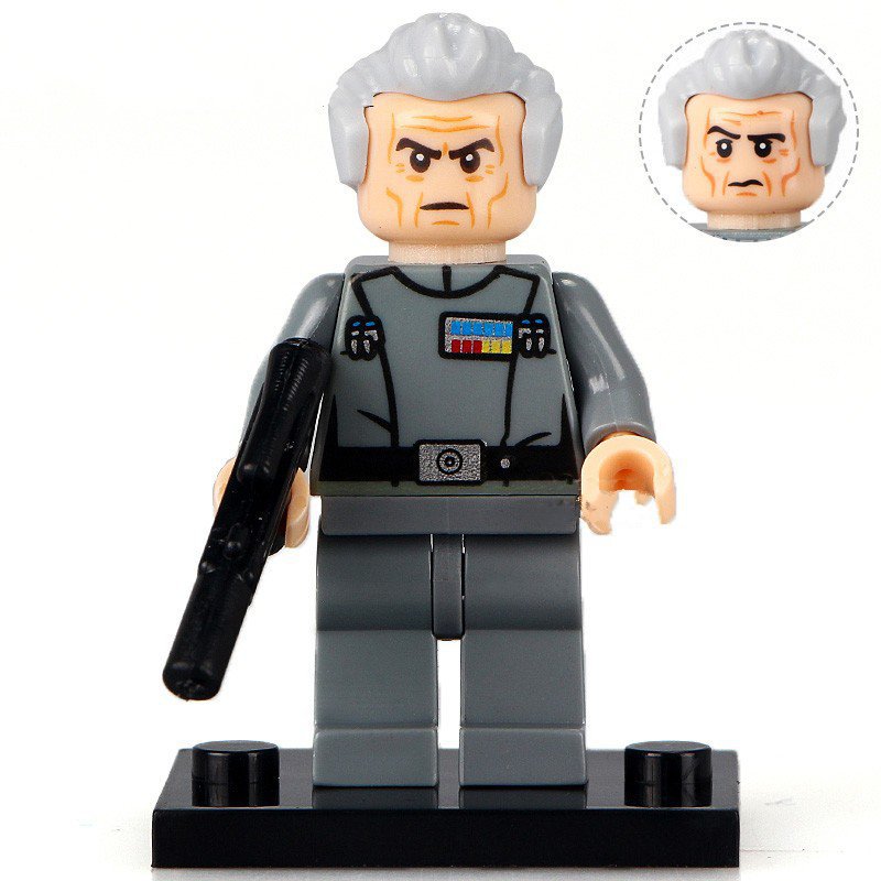 Grand Moff Tarkin Grey Costume Star Wars Super Hero Lego Minifigure Toy