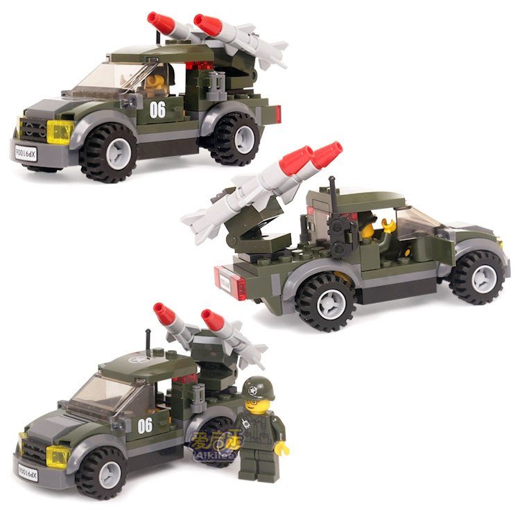 War Car with Missiles 06 COD SWAT WW2 Military Army Lego Minifigure Toys