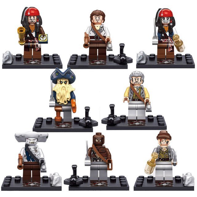 8pcs Captain Jack Sparrow Davy Jones Maccus Pirates of the Caribbean ...