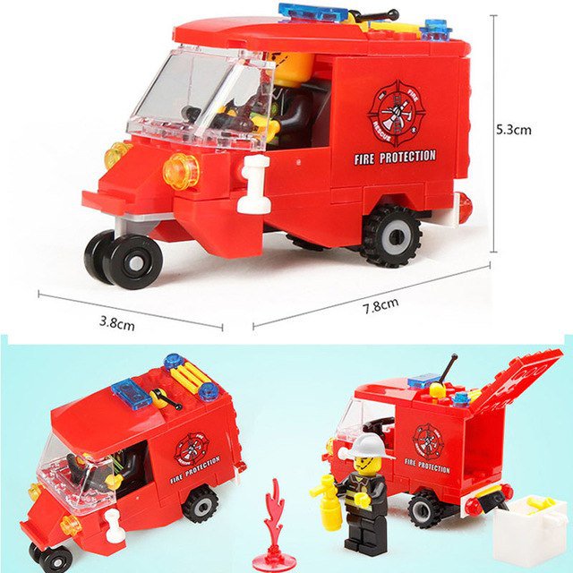 Three Wheel Motorcycle Fire Protection City Fire Station Lego ...