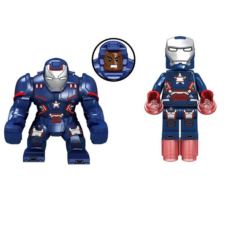 Big Size Blue Iron Man And Normal Size Iron Man Super Hero Lego ...
