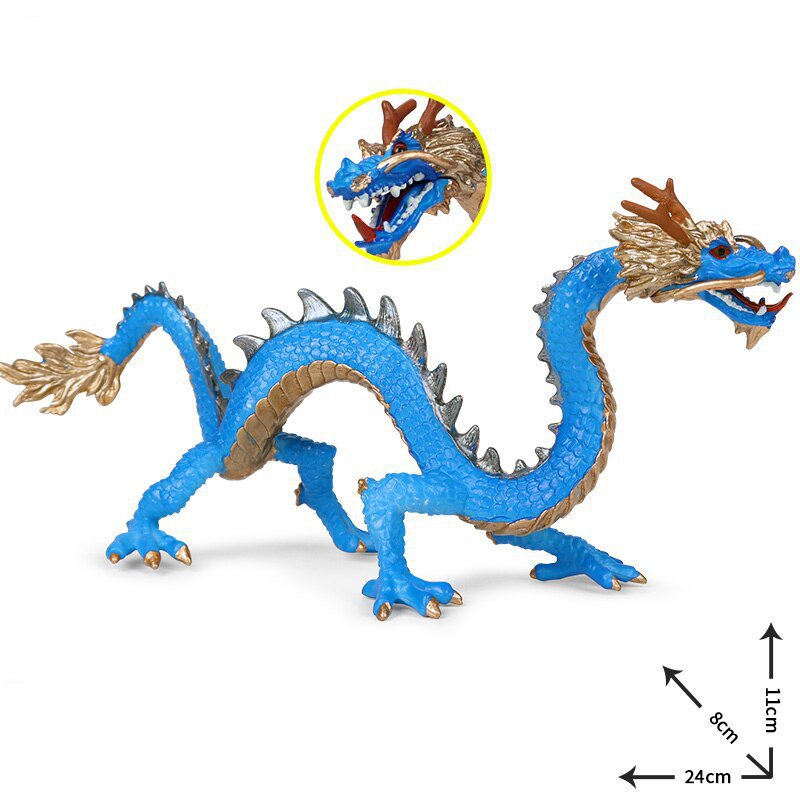 Blue Chinese Mythological Dragon Animal Lego Minifigure Toy