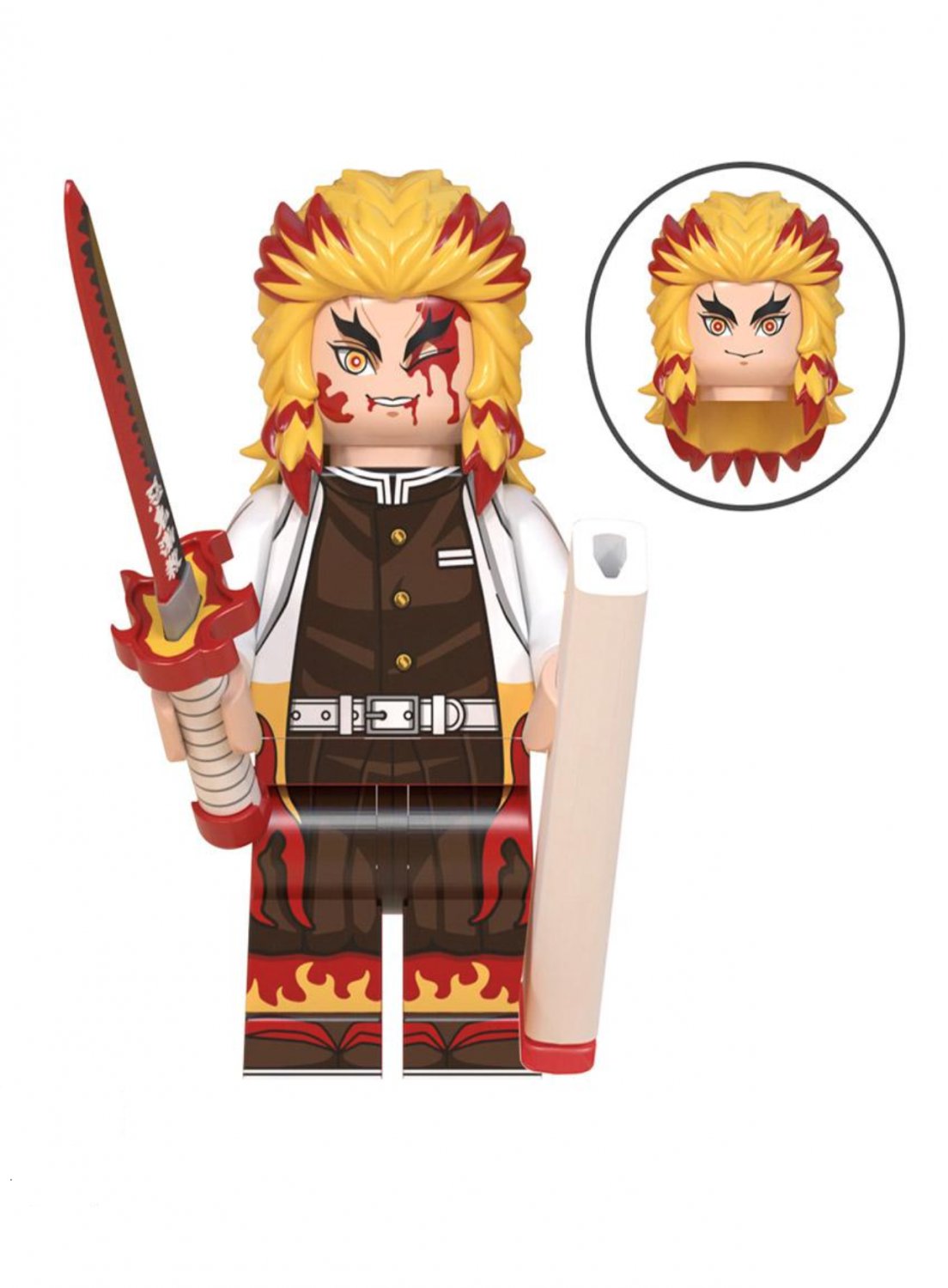 Kyojuro Rengoku Demon Slayer kimetsu no yaiba Lego Minifigure Block Toy