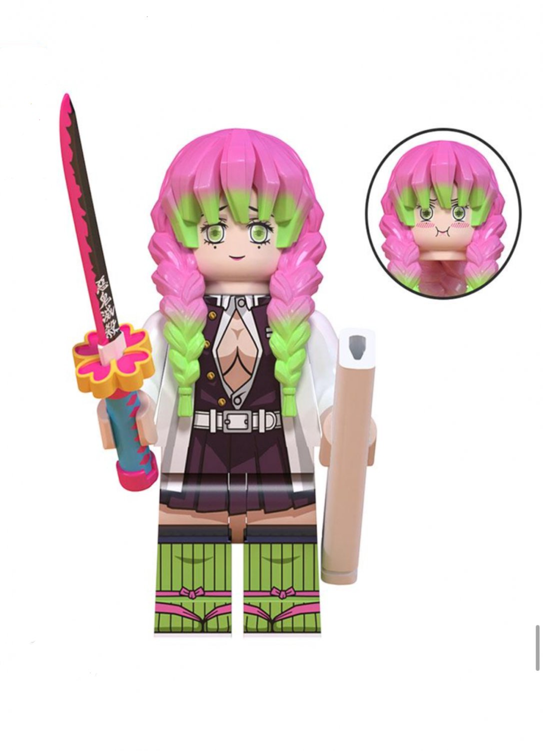Mitsuri Kanroji Lego Minifigure Toy in Demon Slayer Kimetsu no Yaiba