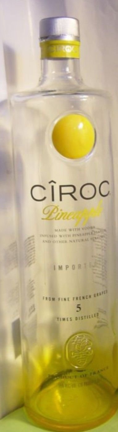 Empty 1 Liter Ciroc Pineapple Vodka Bottles, With Caps arts crafts ...