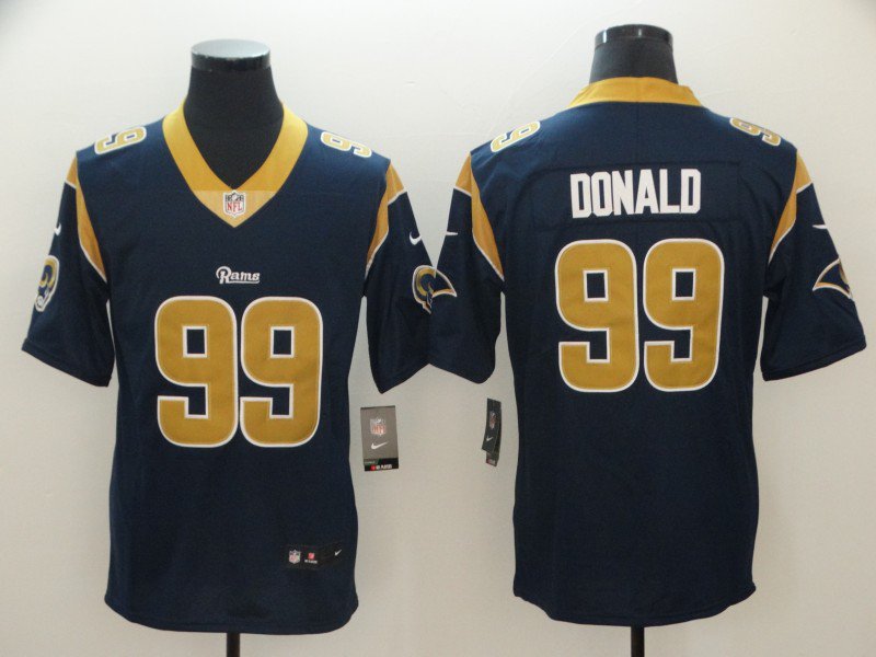 Men's Rams #99 Aaron Donald Limited Navy Blue Stitched Jersey