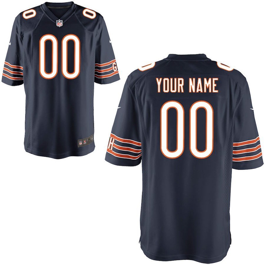 Men's Chicago Bears Custom Name And Number Game Limied Navy Stitched Jersey