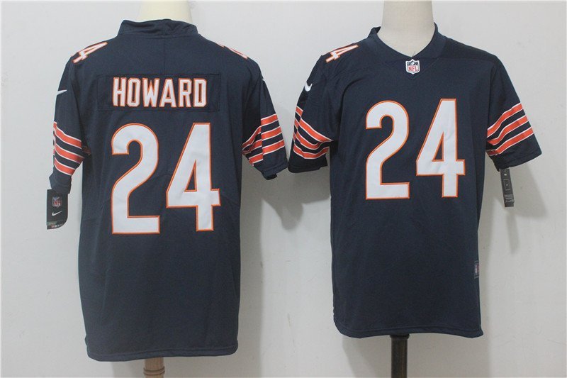 Men's Chicago Bears 24# Jordan Howard Limited Navy Stitched Jersey