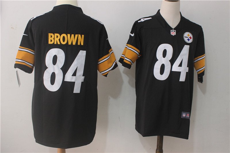 Men's Pittsburgh Steelers 84# Antonio Brown Black Stitched Jersey