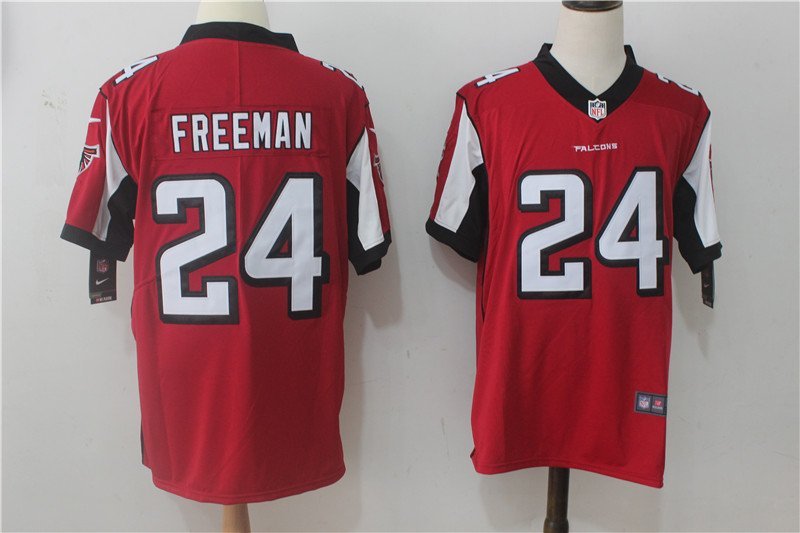 Mens Atlanta Falcons 24# Devonta Freeman red Stitched Jersey