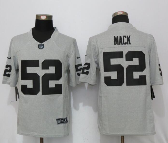 Men's Oakland Raiders 52# Khalil Mack gray Stitched Jersey