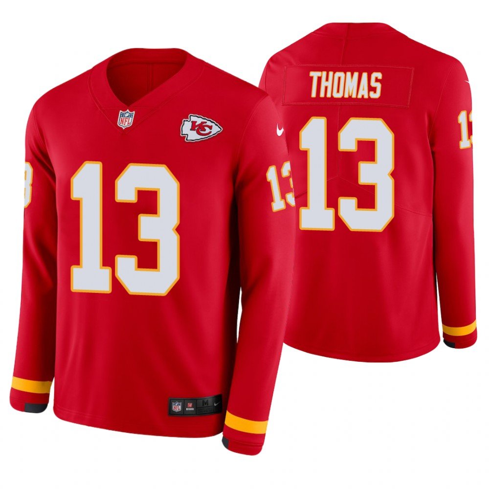 Kansas City Chiefs #13 De'Anthony Thomas Red Therma Long Sleeve ...