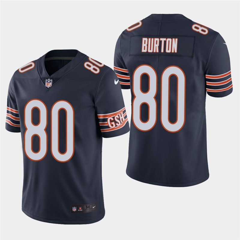 Chicago Bears #80 Trey Burton Navy Stitched Limited Jersey