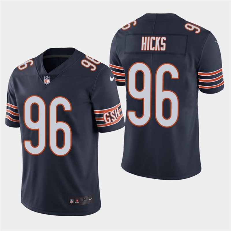 Chicago Bears #96 Akiem Hicks Navy Stitched Limited Jersey