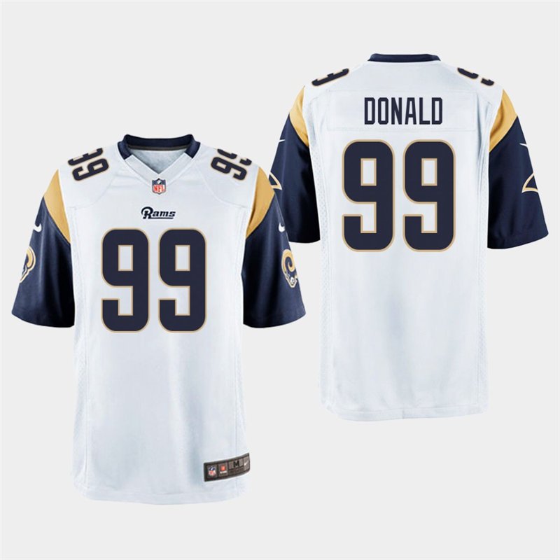 Rams Aaron Donald White Stitched Game Jersey