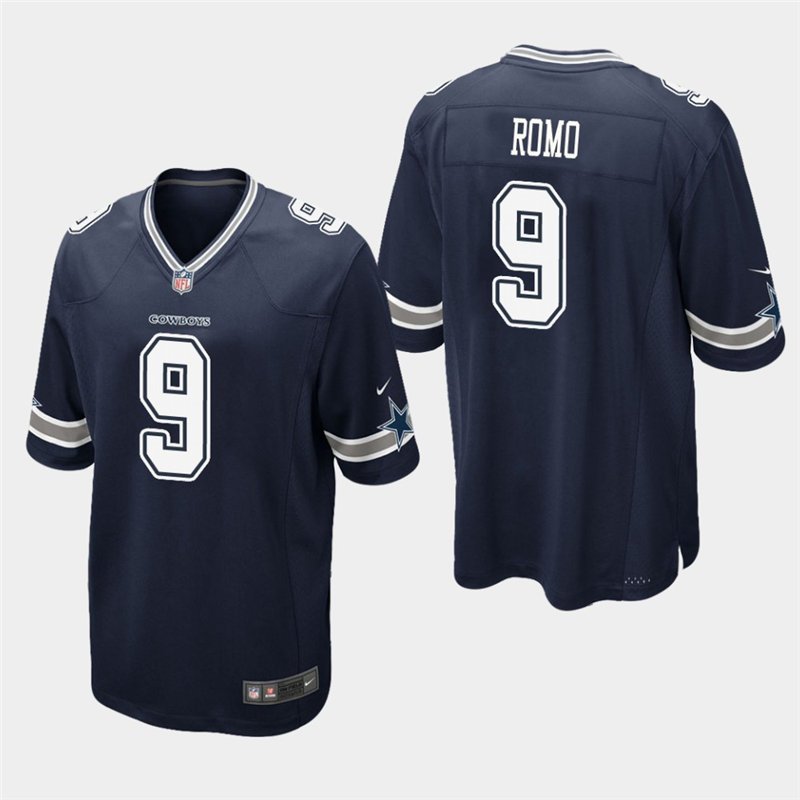 Cowboys Tony Romo Navy Stitched Game Jersey