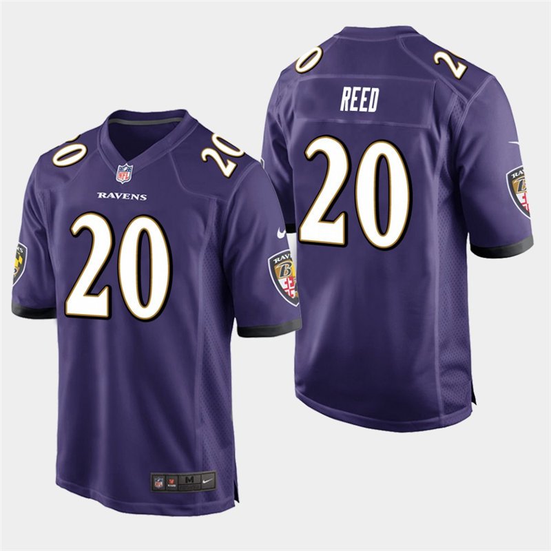 Baltimore Ravens #20 Ed Reed Purple Stitched Game Jersey