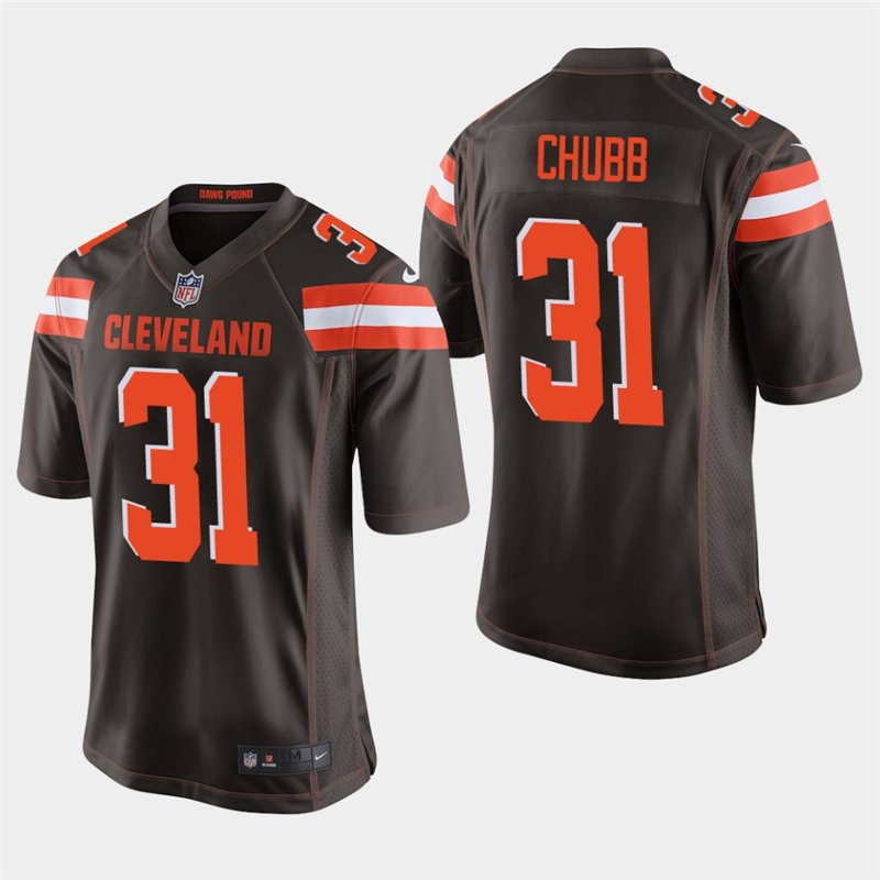 Cleveland Browns #31 Nick Chubb Brown Stitched Game Jersey