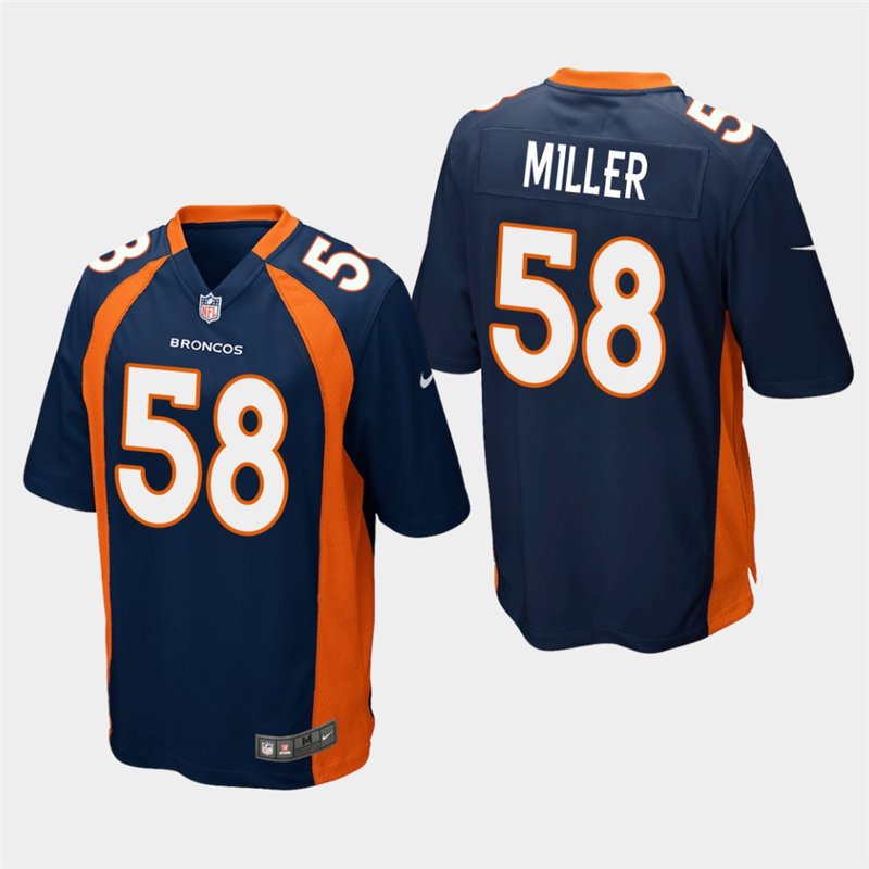 Denver Broncos #58 Von Miller Navy Stitched Game Jersey