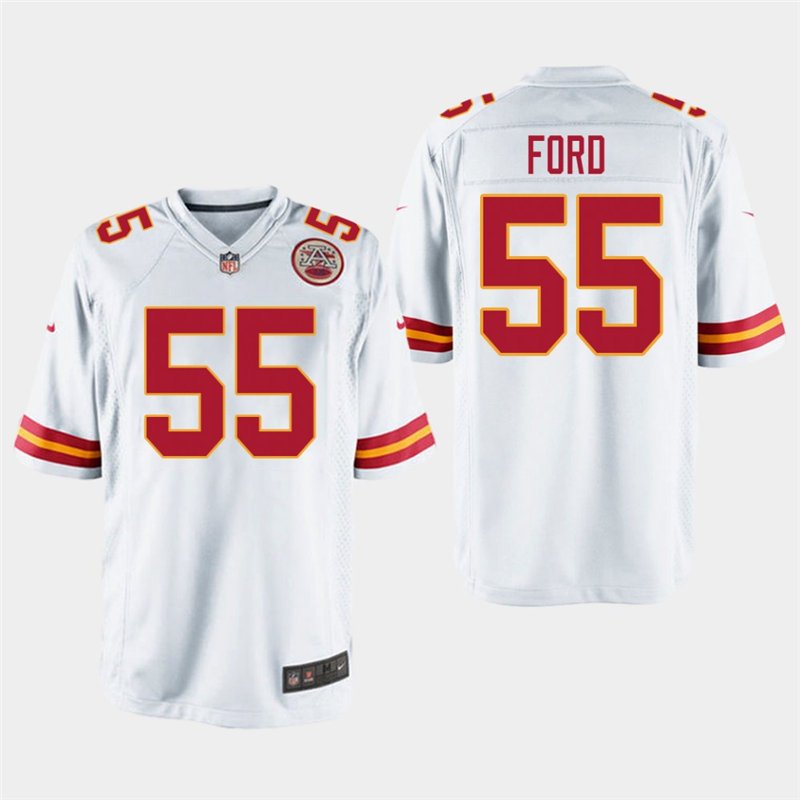 Kansas City Chiefs #55 Dee Ford White Stitched Game Jersey