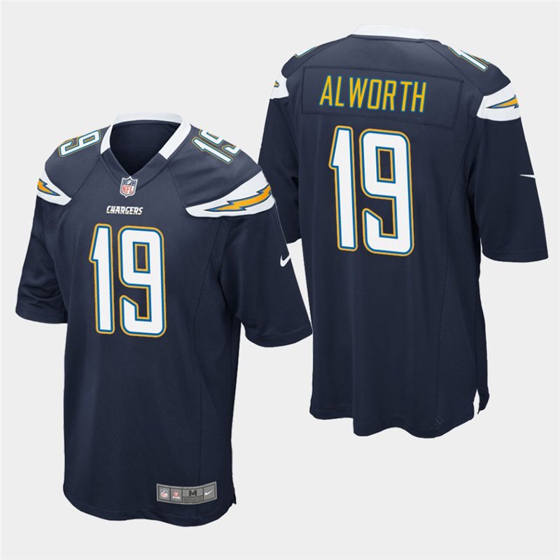 Los Angeles Chargers #19 Lance Alworth Navy Stitched Game Jersey