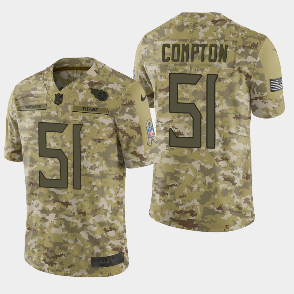 Men's Tennessee Titans #51 Will Compton 2018 Salute To Service Camo Jersey