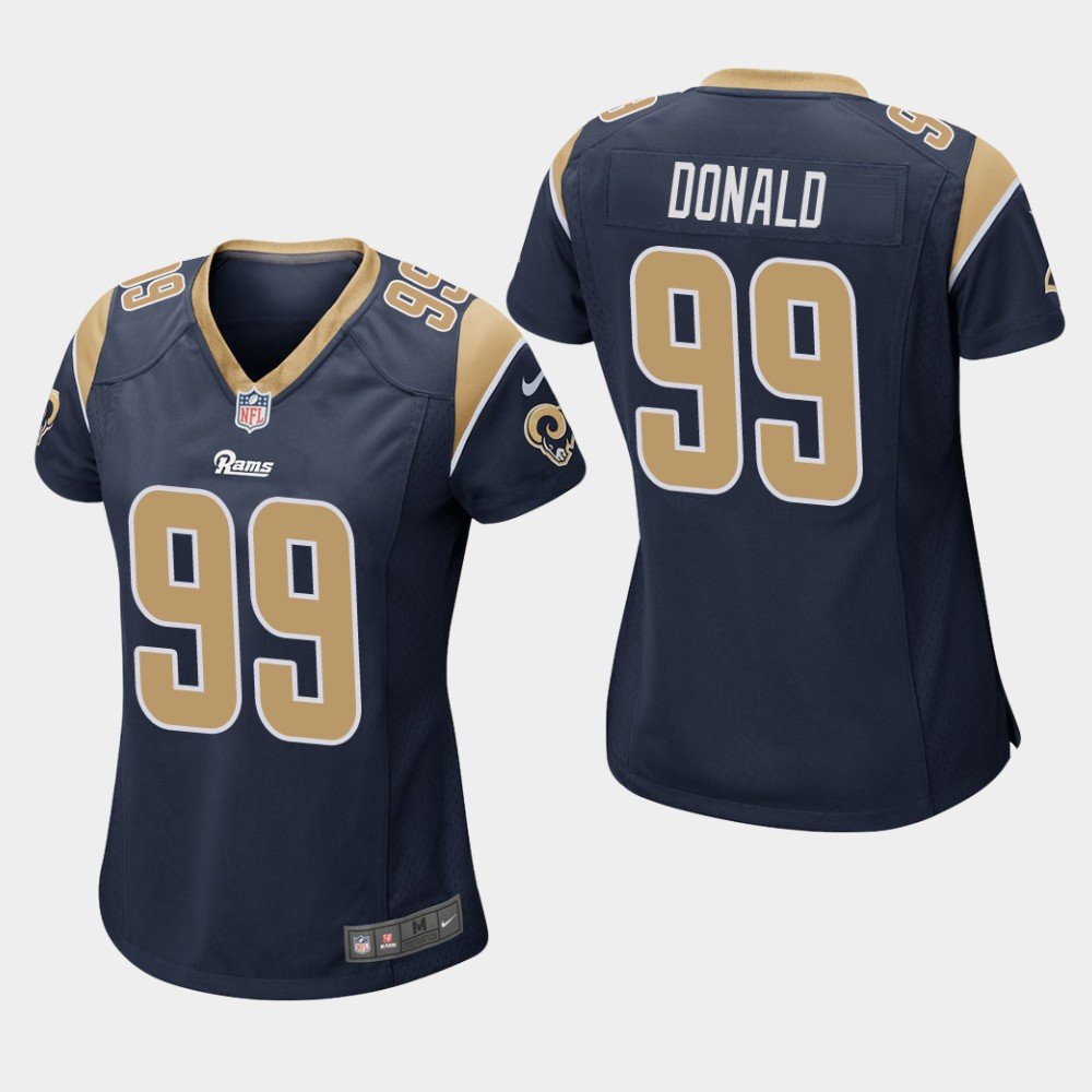 Women's Los Angeles Rams #99 Aaron Donald Navy Stitched Jersey