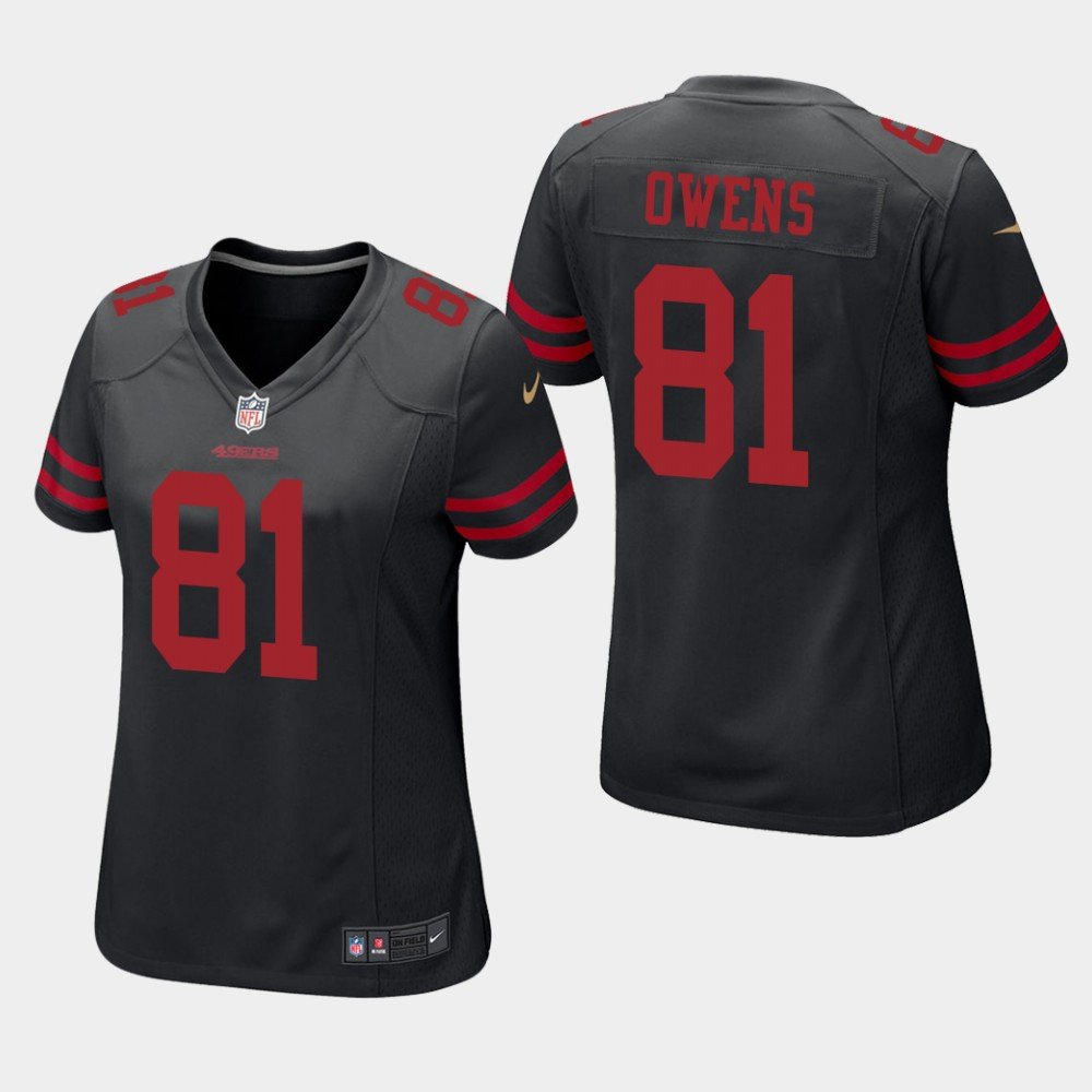Women's San Francisco 49ers #81 Terrell Owens Black Stitched Jersey