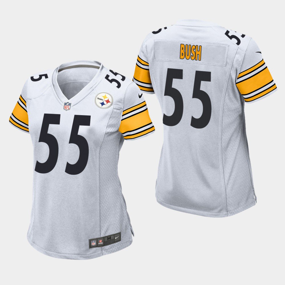 Women's Pittsburgh Steelers #55 Devin Bush Game Jersey - White