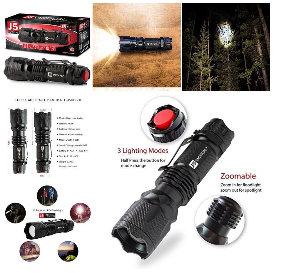 PROFESSIONAL J5 Tactical V1 Pro Flashlight Original Ultra Bright High ...