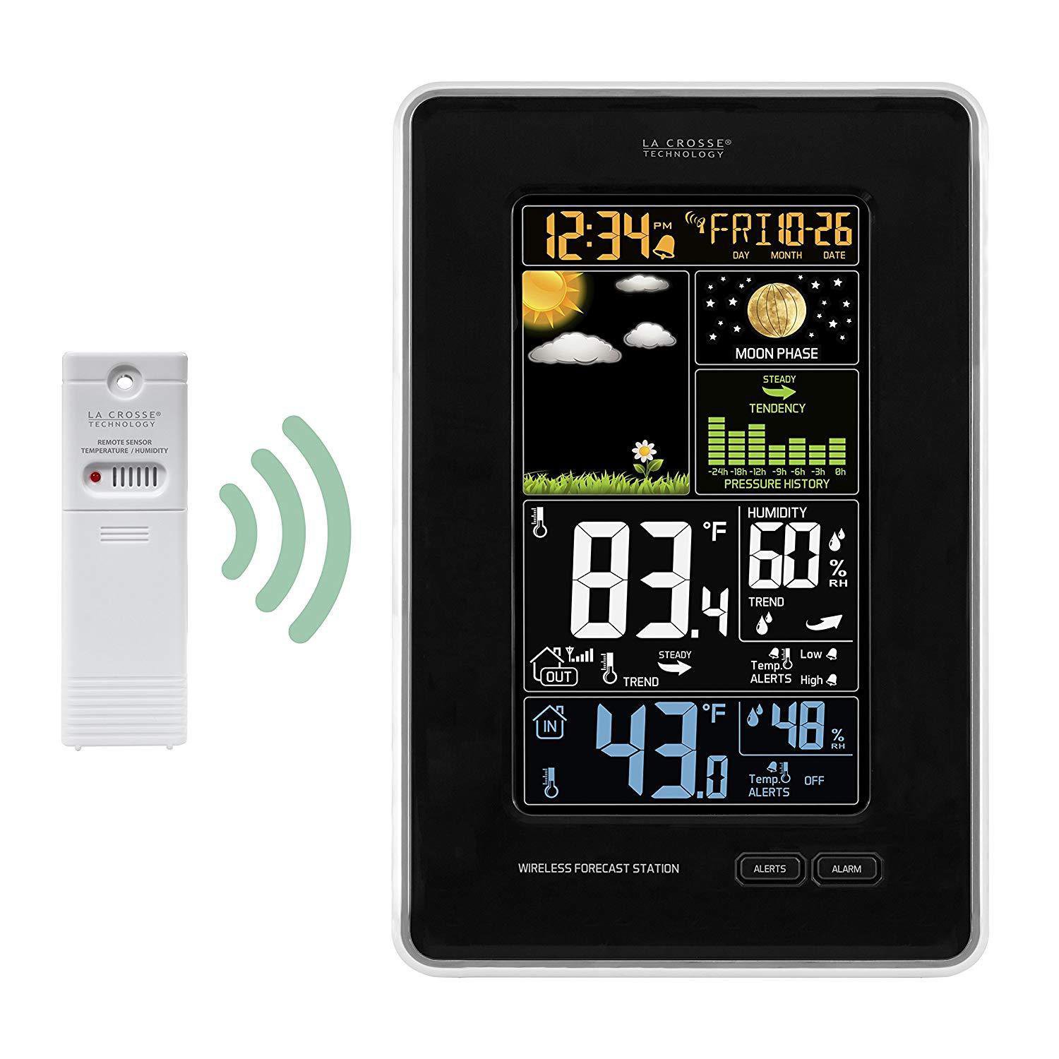 Indoor Outdoor Thermometer Wireless With Humidity Monitor Alarm Clock ...