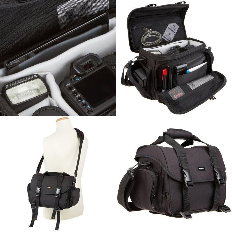 Basics Large DSLR Gadget Camera Shoulder Sling Bag Lens Padded Case ...
