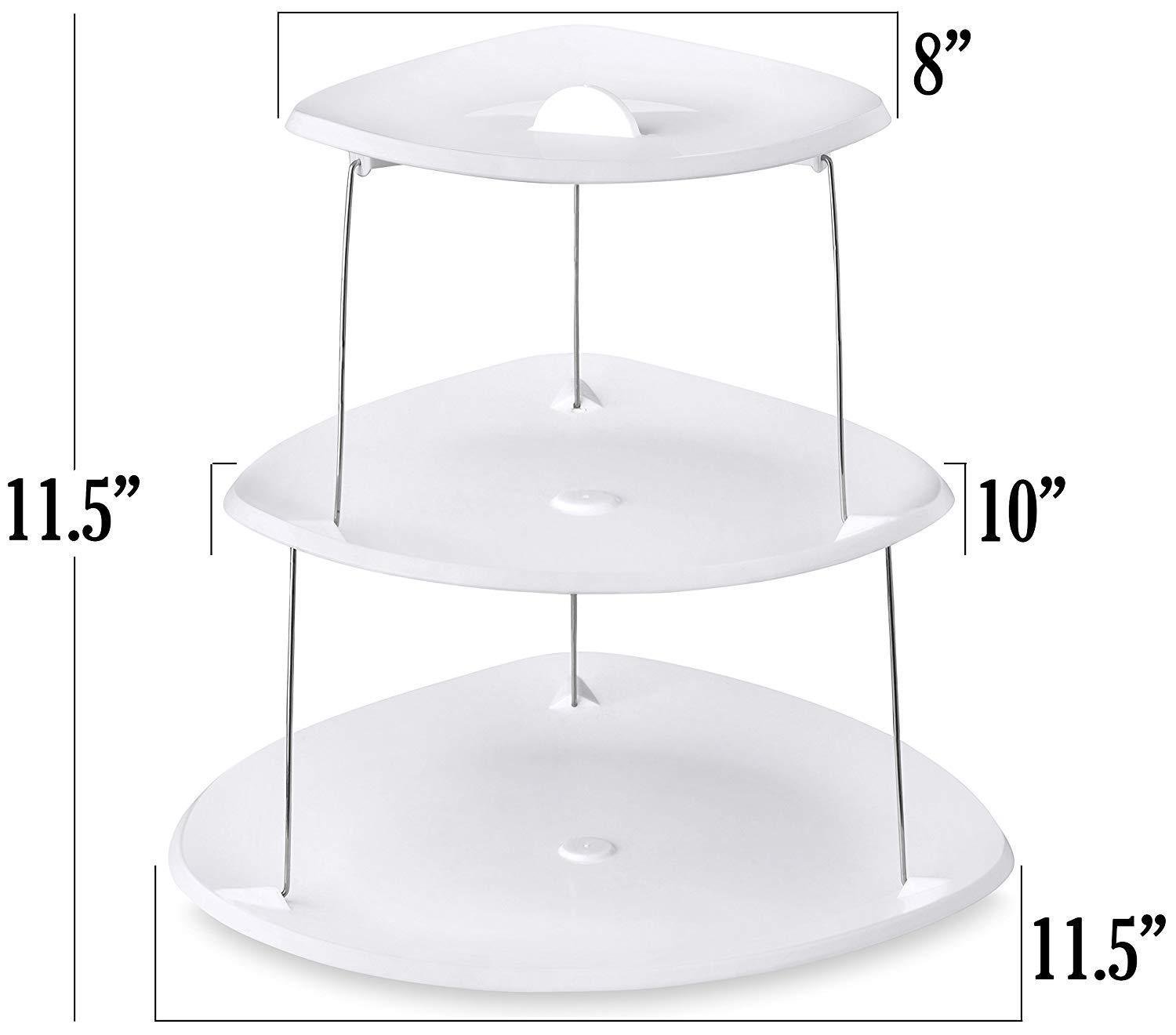 3 Tier Serving Trays Elegant Snack Food Dessert Cupcake Tray For Buffet ...