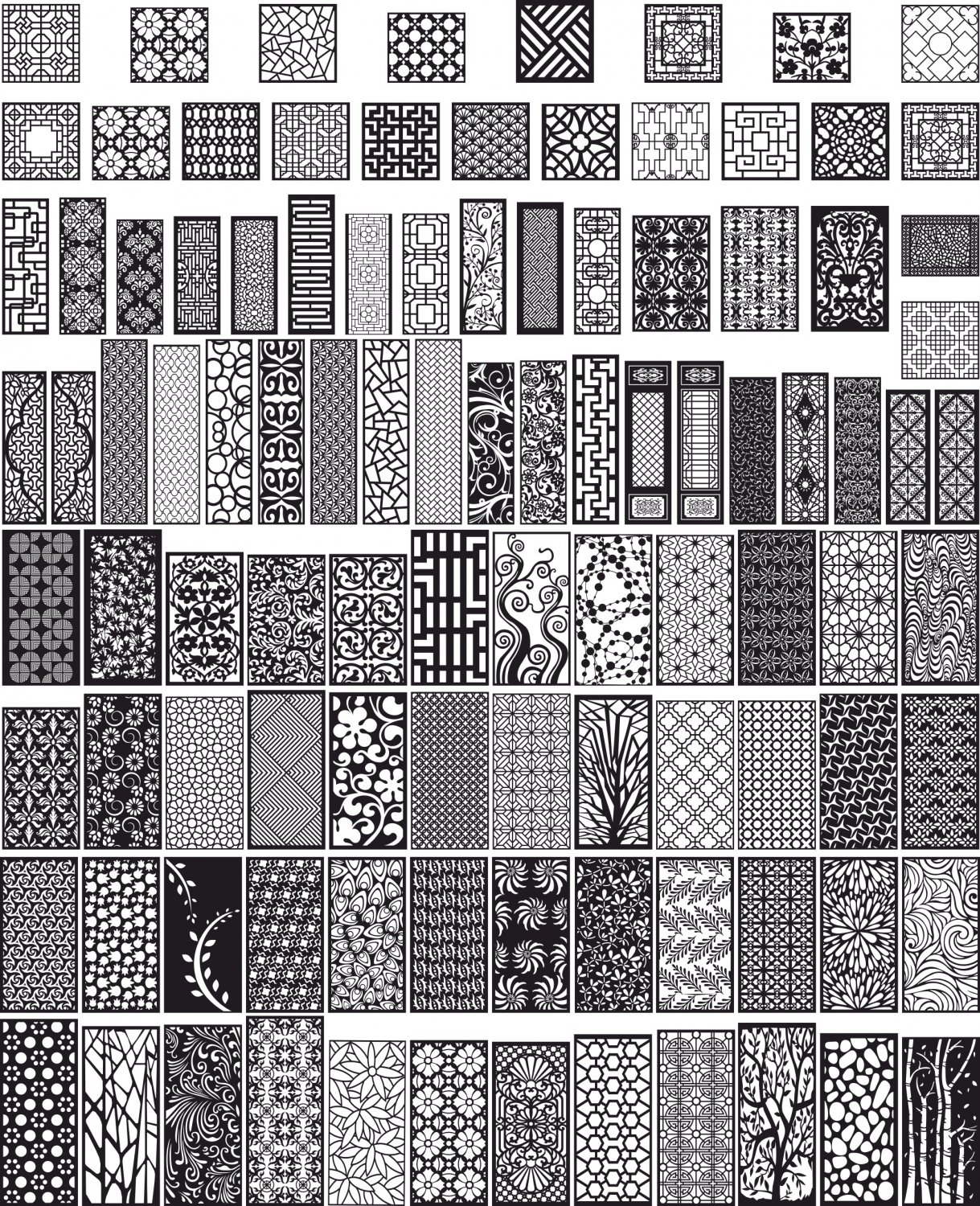 CNC Plasma Router Laser Cut Vector DXF Files 100 Panels