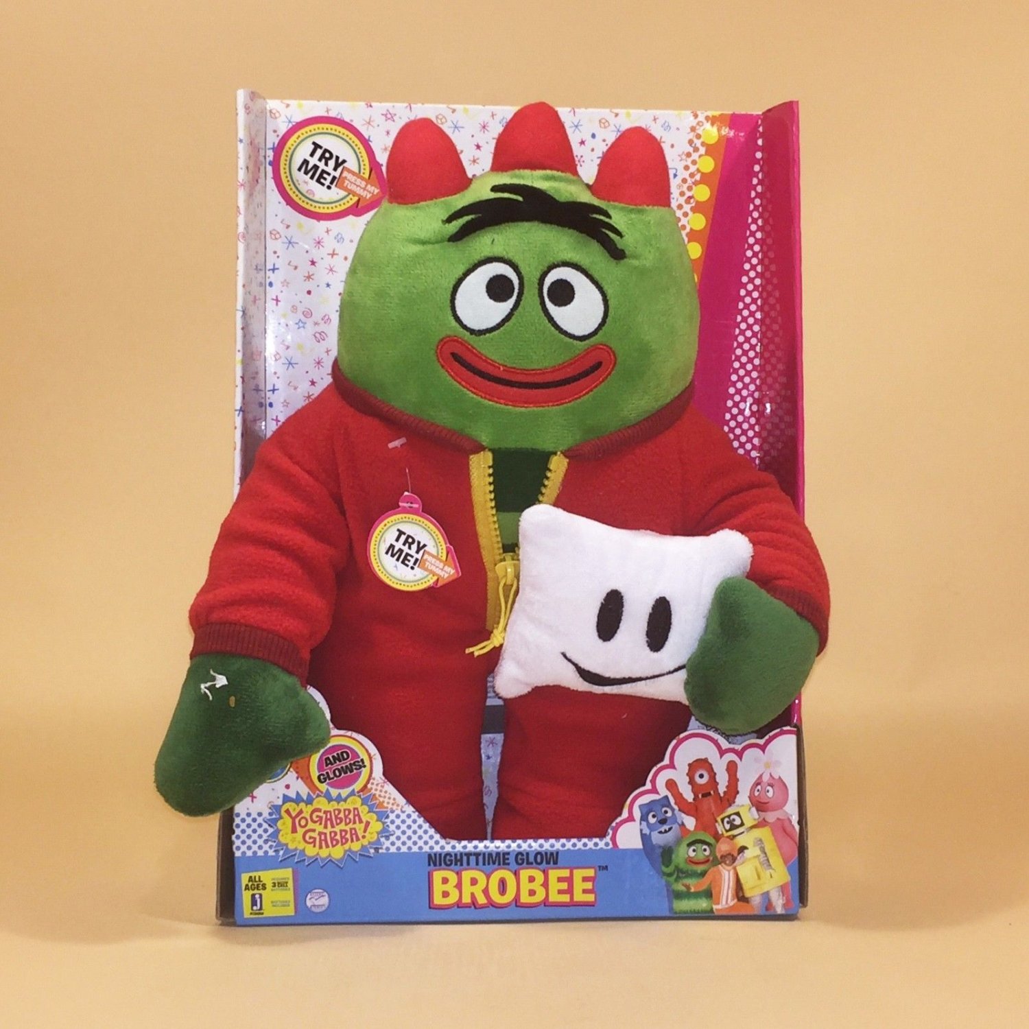 * NEW * Yo Gabba Gabba Nighttime Glow Singing Brobee Plush Toy (#clarkstc)