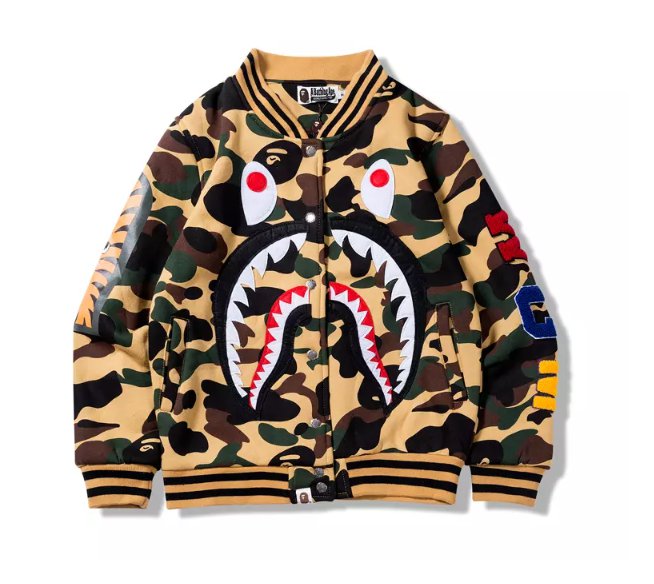 Shark Hoodie New Style Men's Camo Cotton Jacket Shark Mouth Size S to 2 XL