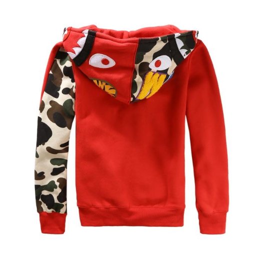 Shark Hoodie Fashion Men Shark Embroidery Couples Hooded Jackets Size S ...