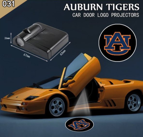 2pcs Auburn Tigers Wireless Car Door Led Laser Projector